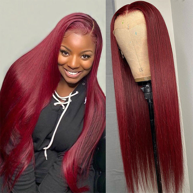 Full Headgear Long Straight Front Lace Wig Smooth Hair – Ourae